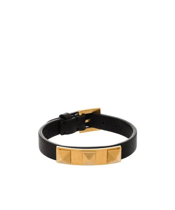 Valentino Garavani Rockstud Leather Bracelet - Black