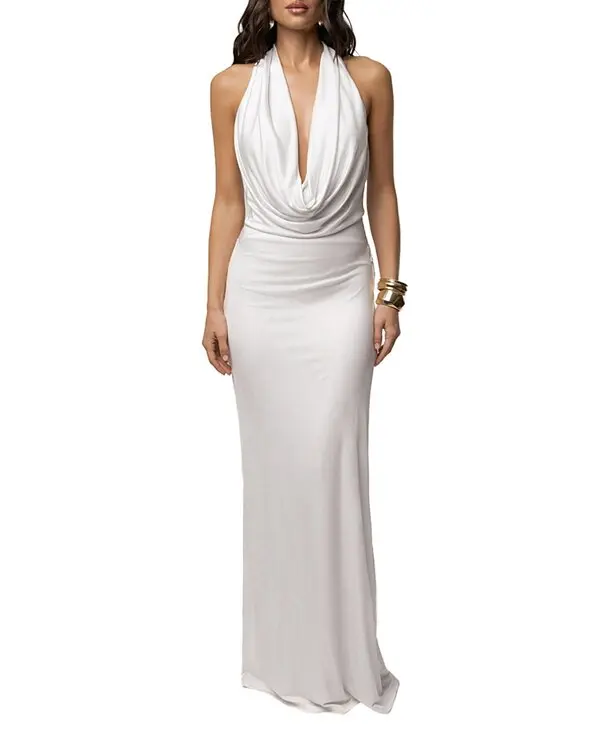 JLUXLABEL Lunara Cowl Maxi Dress - Cream