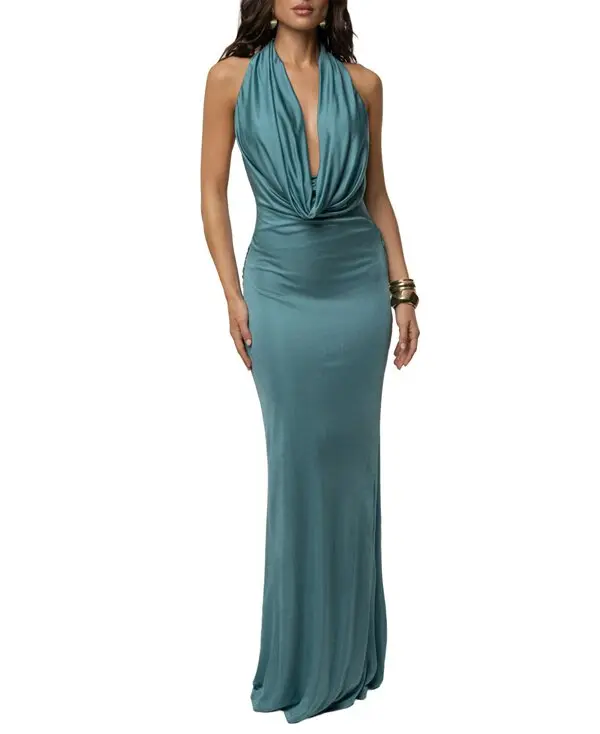 JLUXLABEL Lunara Cowl Maxi Dress - Teal