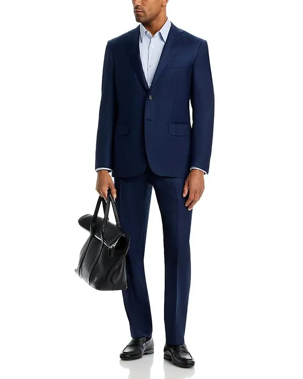Canali Siena Screenweave Classic Fit Suit - Dark Blue