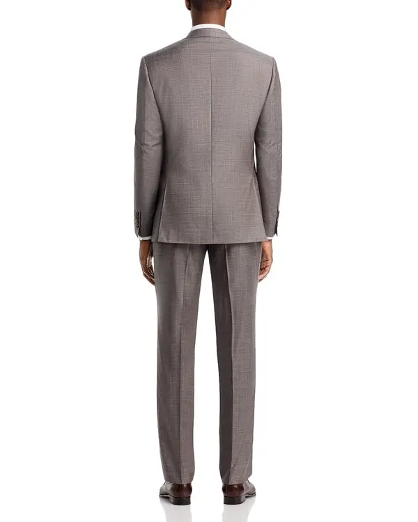 Canali Sienna Greige Regular Fit Denim Effect Tonal Stripe Suit