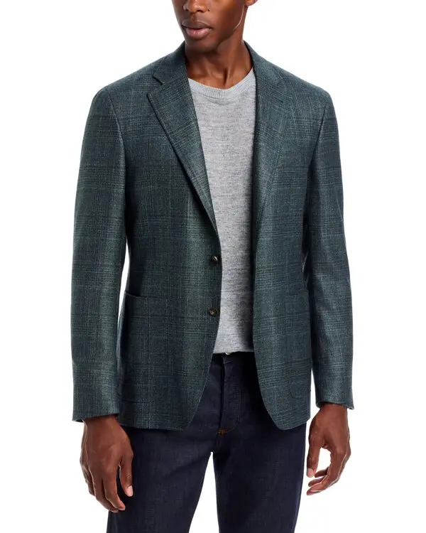 Canali Kei Trim Fit Tonal Plaid Sport Coat
