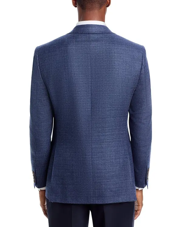 Canali Sienna Melange Regular Fit Textured Solid Sport Coat - Blue