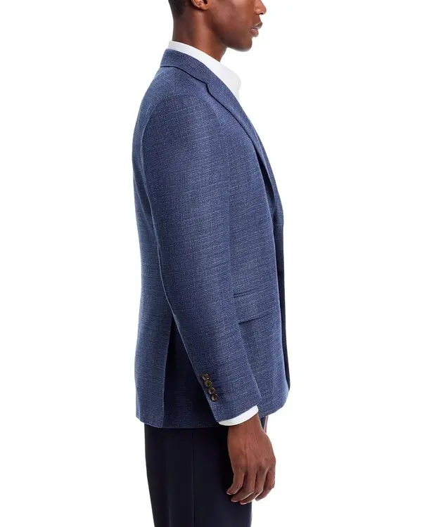 Canali Sienna Melange Regular Fit Textured Solid Sport Coat - Blue