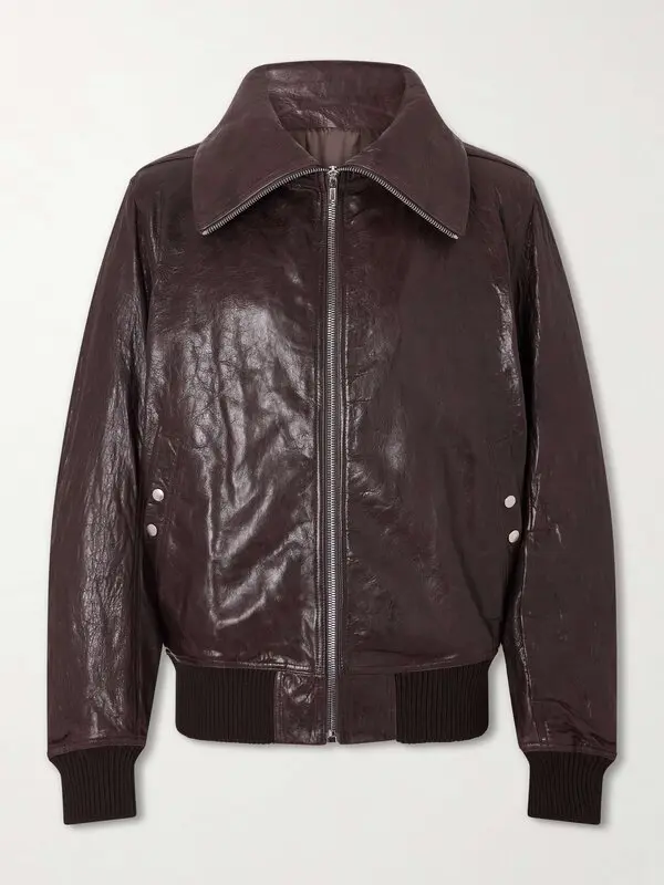 Rick Owens Dracuflight Leather Jacket - Brown