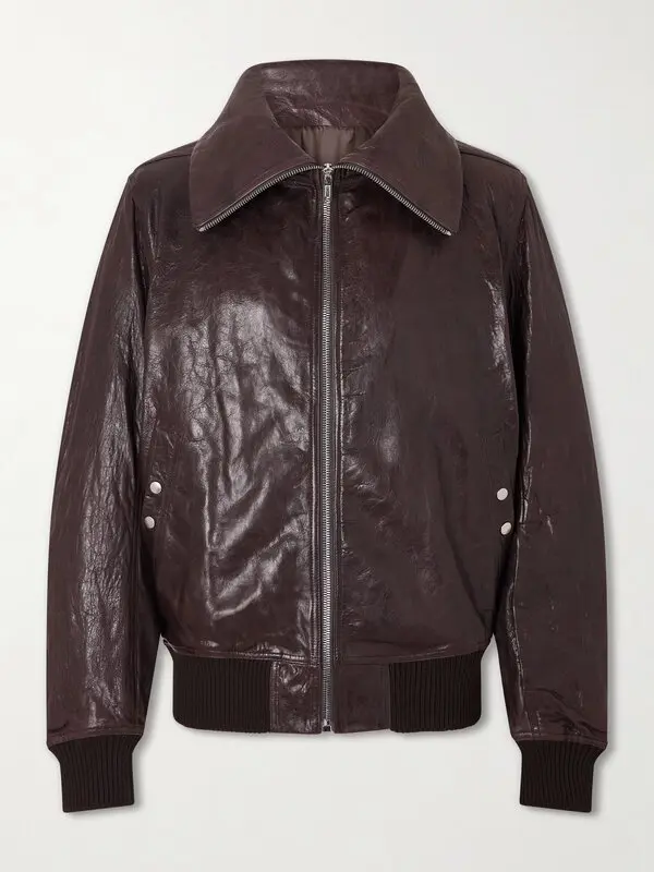 Rick Owens Dracuflight Leather Jacket - Brown