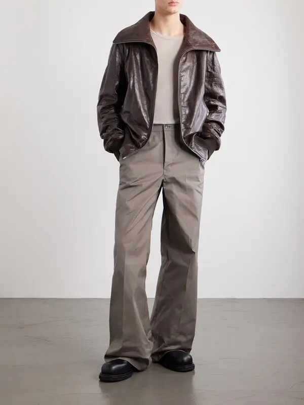 Rick Owens Dracuflight Leather Jacket - Brown