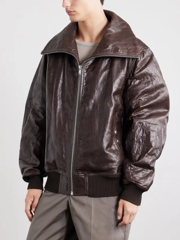 Rick Owens Dracuflight Leather Jacket - Brown