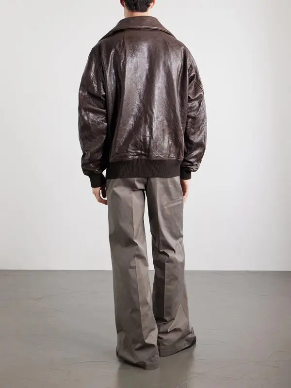 Rick Owens Dracuflight Leather Jacket - Brown