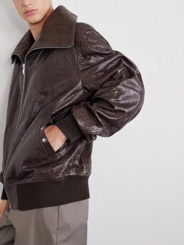 Rick Owens Dracuflight Leather Jacket - Brown