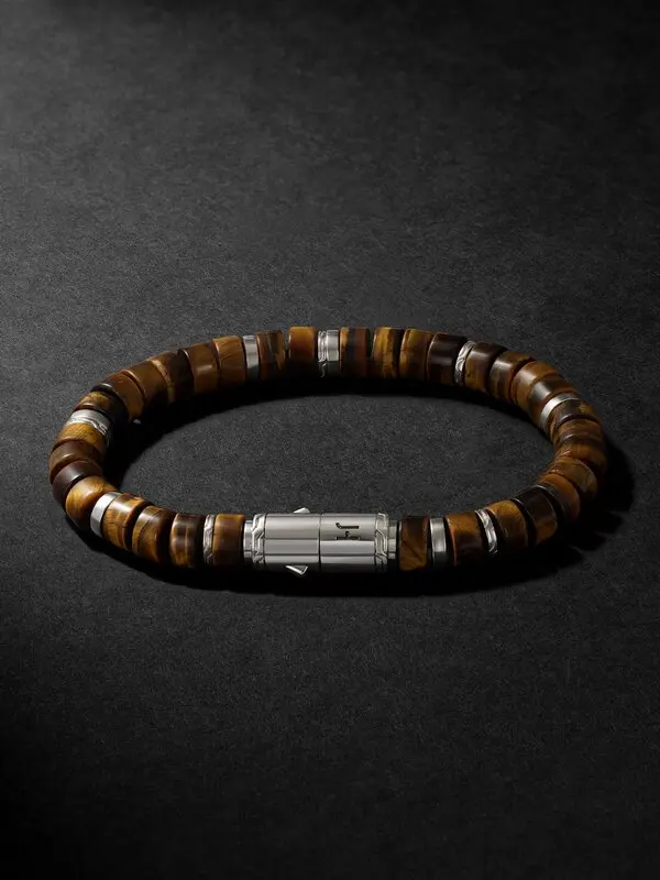 John Hardy Sterling Silver And Tiger Eye Beaded Bracelet - Brown