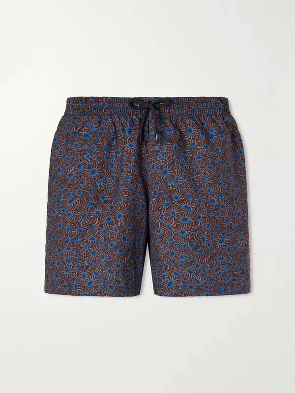 Dries Van Noten Printed Swim Shorts - Brown