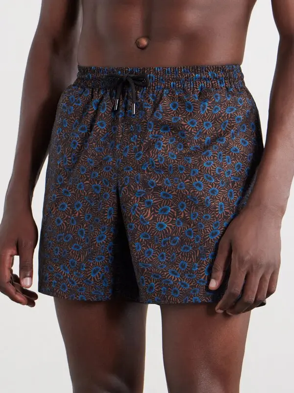 Dries Van Noten Printed Swim Shorts - Brown