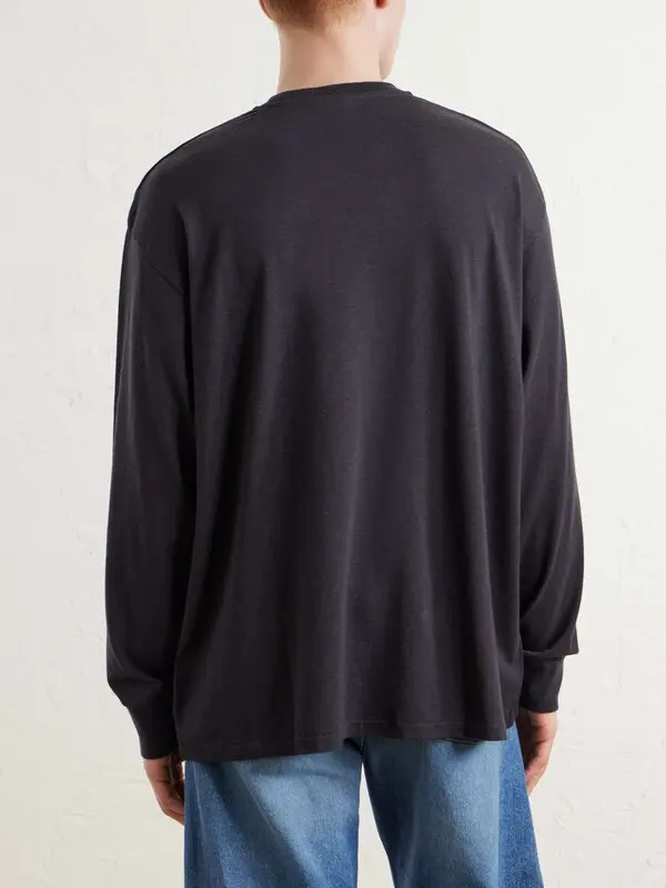 A.PRESSE Cotton And Cashmere-blend T-shirt - Charcoal