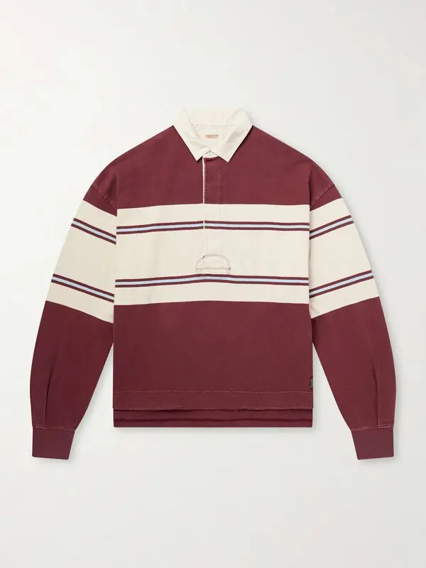 Kapital Big Striped Cotton-jersey Polo Shirt - Red