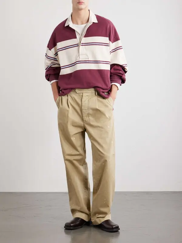Kapital Big Striped Cotton-jersey Polo Shirt
