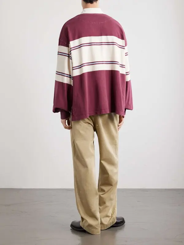Kapital Big Striped Cotton-jersey Polo Shirt