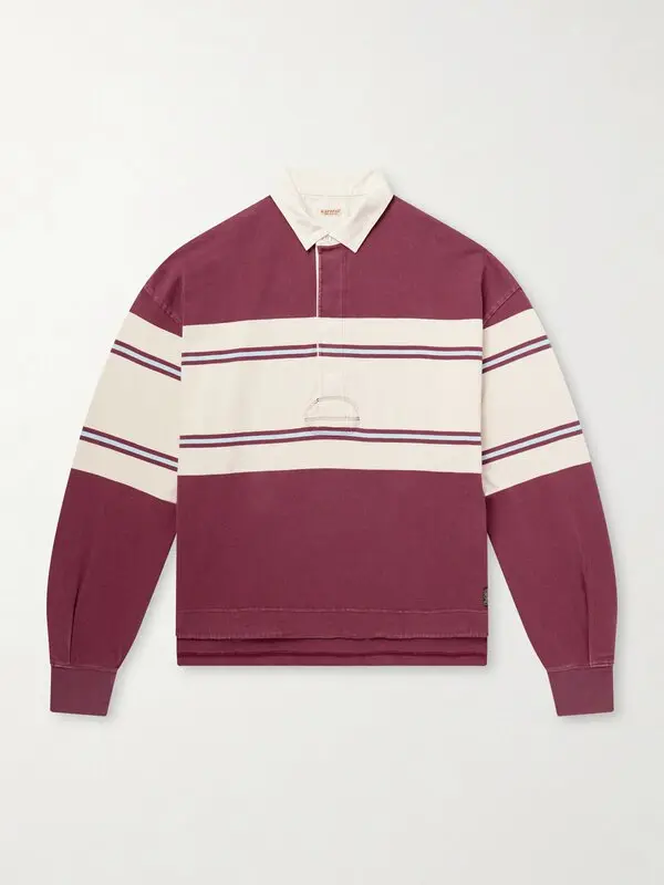 Kapital Big Striped Cotton-jersey Polo Shirt - Red