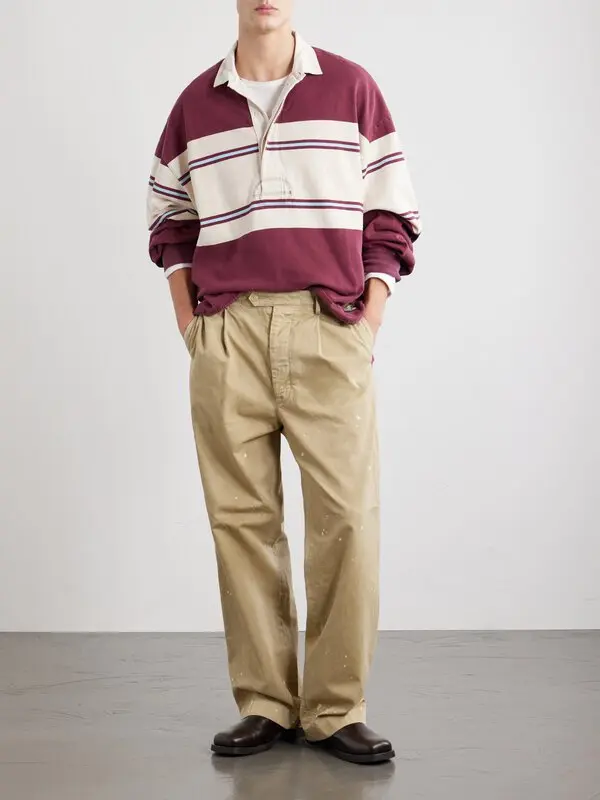 Kapital Big Striped Cotton-jersey Polo Shirt