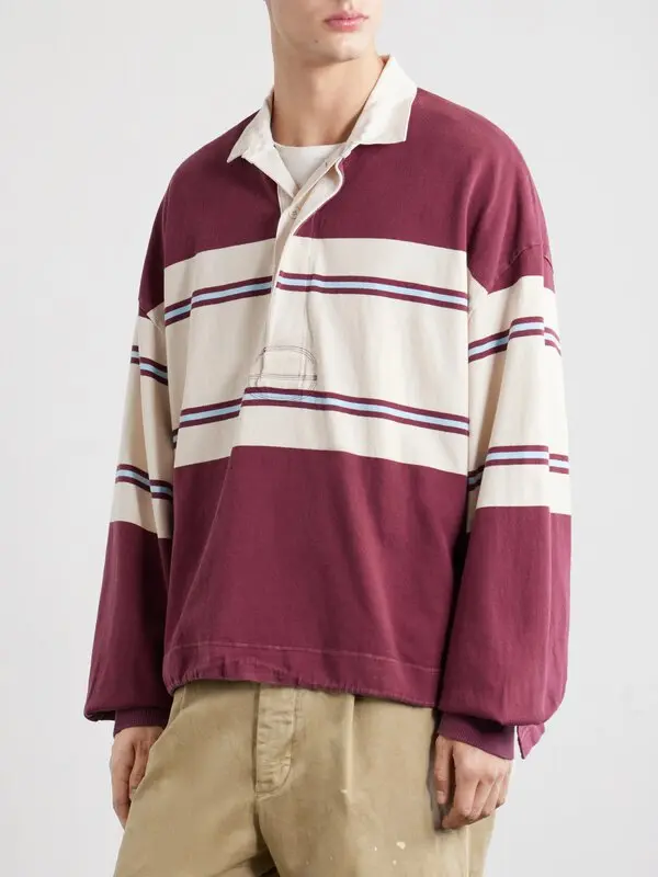 Kapital Big Striped Cotton-jersey Polo Shirt