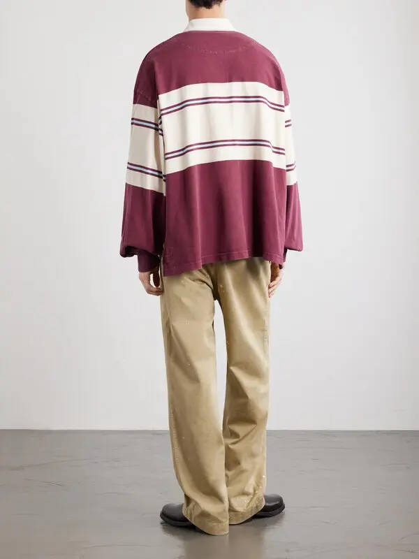 Kapital Big Striped Cotton-jersey Polo Shirt