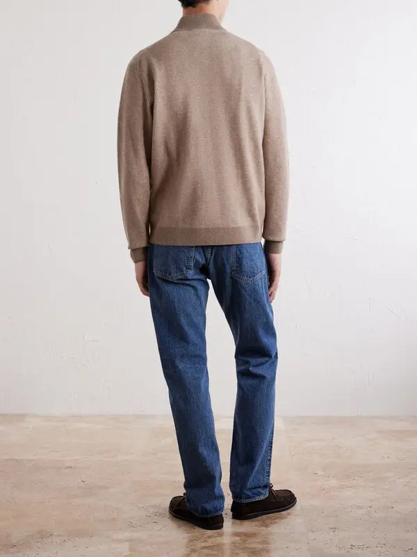 SLOWEAR Virgin Wool Half-zip Sweater - Neutrals
