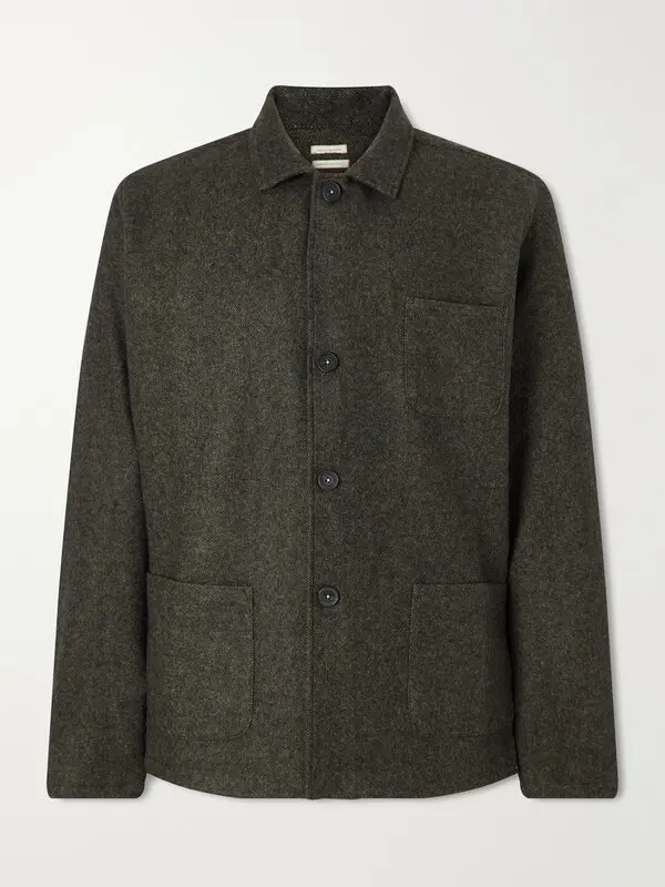 Massimo Alba Florida Herringbone Wool And Cashmere-blend Blazer - Green
