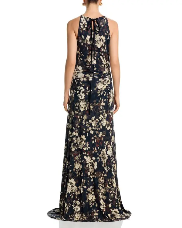 Simkhai Cerin Halterneck Floral Print Maxi Dress - Black Multi