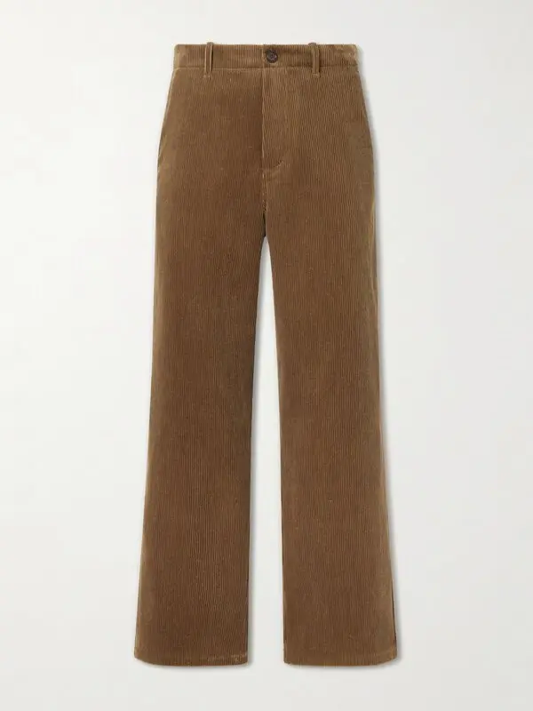 JIL SANDER Wide-leg Cotton-corduroy Trousers - Brown