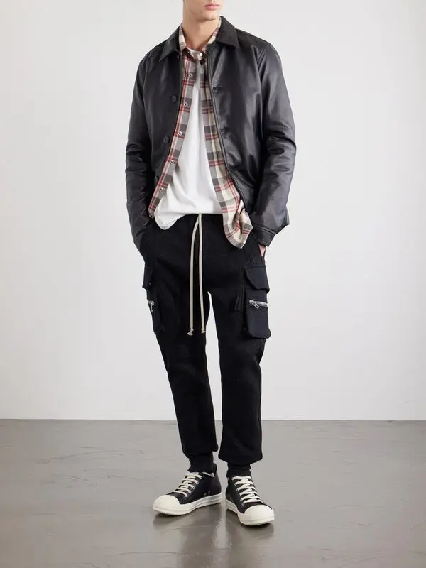 Rick Owens Mastodon Tapered Wool And Cotton-blend Jersey Sweatpants