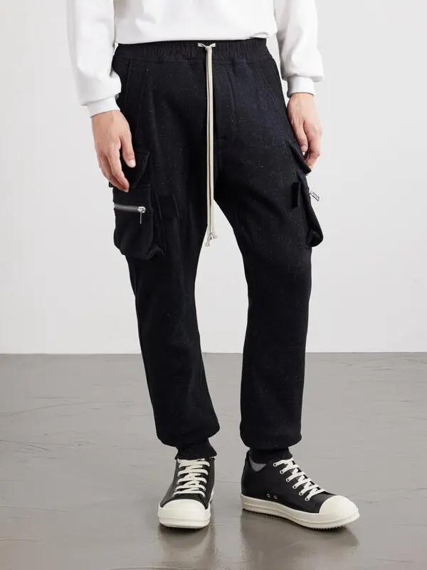 Rick Owens Mastodon Tapered Wool And Cotton-blend Jersey Sweatpants