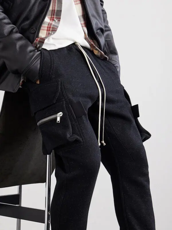 Rick Owens Mastodon Tapered Wool And Cotton-blend Jersey Sweatpants