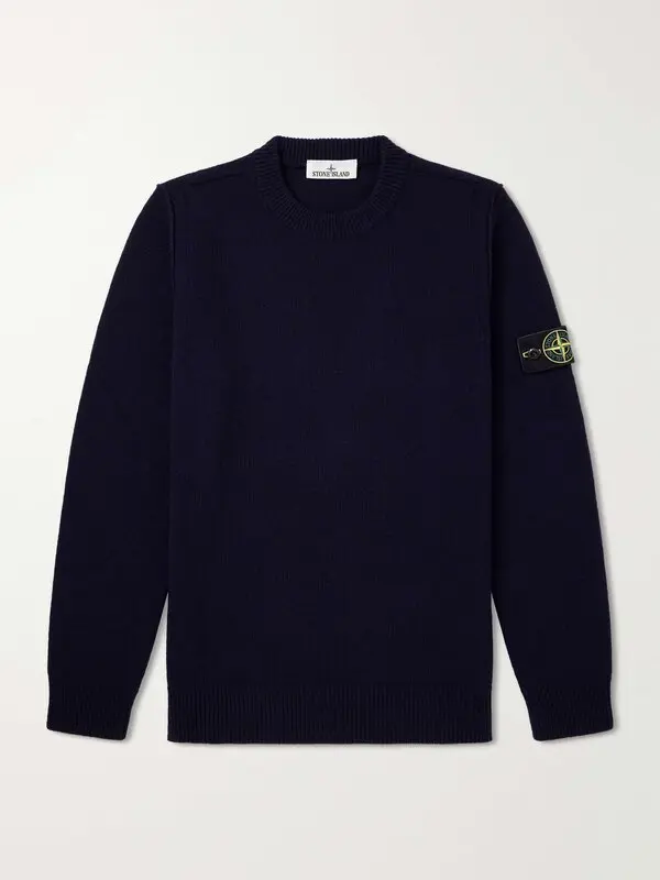 Stone Island Logo-appliquéd Wool-blend Sweater