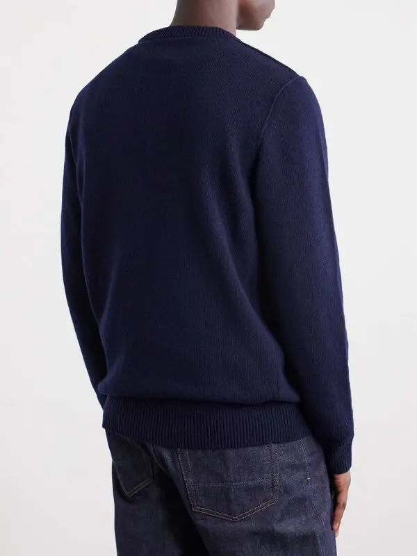 Stone Island Logo-appliquéd Wool-blend Sweater