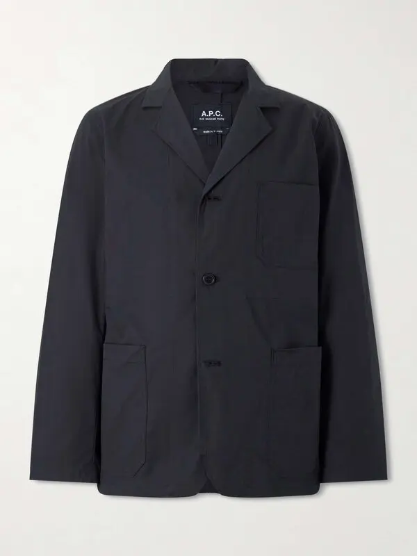 A.p.c. Phil Organic Cotton-gabardine Blazer - Black
