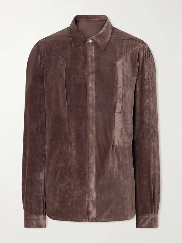 Rick Owens Fogpocket Velour Jacket - Purple