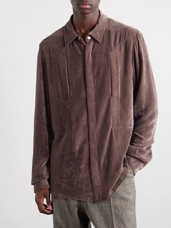 Rick Owens Fogpocket Velour Jacket