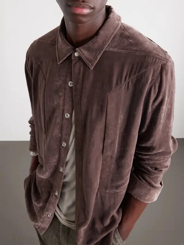 Rick Owens Fogpocket Velour Jacket
