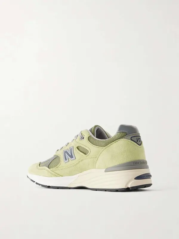 NEW BALANCE 991v2 Suede-trimmed Mesh Sneakers