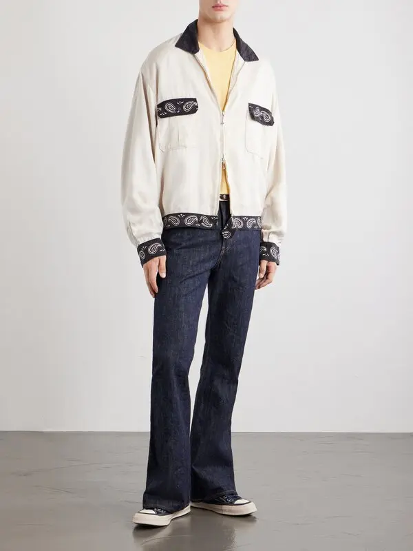 Kapital Rayon Twill Jacket With Paisley Trim