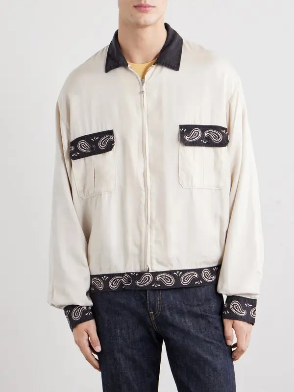 Kapital Rayon Twill Jacket With Paisley Trim