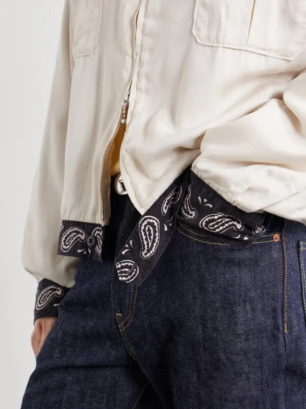 Kapital Rayon Twill Jacket With Paisley Trim