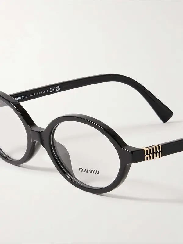 Miu Miu Oval-frame Acetate Optical Glasses