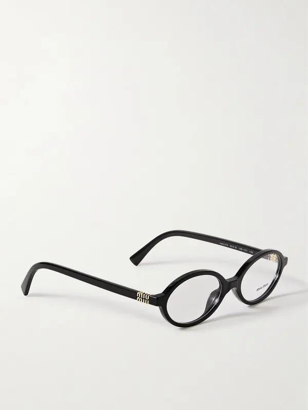 Miu Miu Oval-frame Acetate Optical Glasses - Black