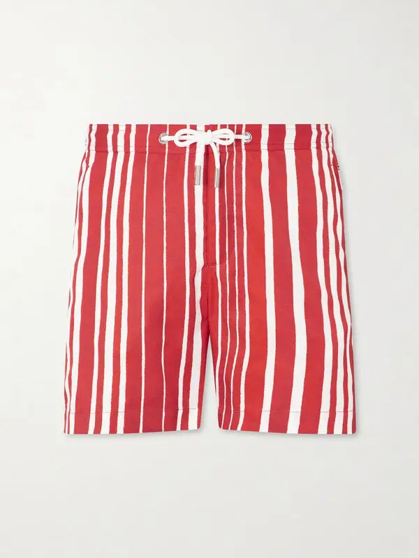 Orlebar Brown Bulldog Straight-leg Striped Swim Shorts - Red
