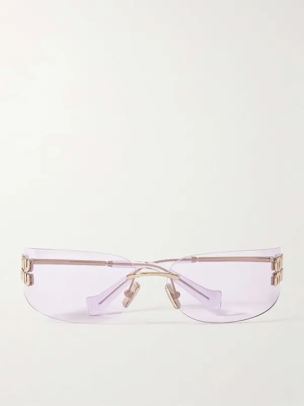 Miu Miu D-frame Gold-tone Sunglasses - Pink
