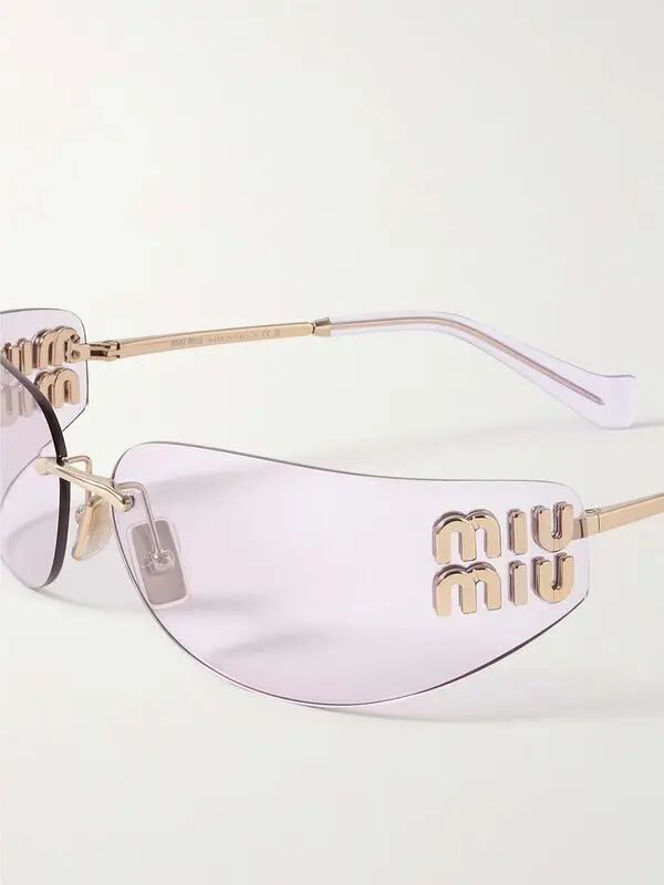 Miu Miu D-frame Gold-tone Sunglasses
