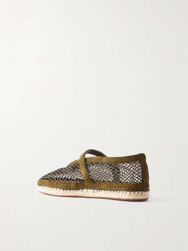 Alaïa Suede-trimmed Mesh Espadrilles