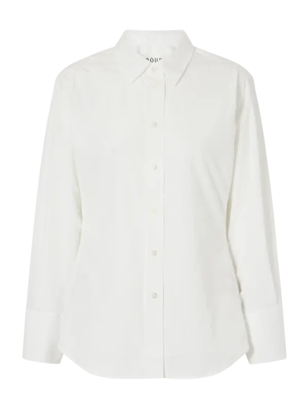 RÓHE Shaped Crinkled Cotton-blend Poplin Shirt - White