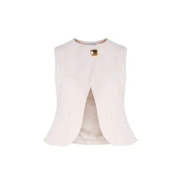 CONCEPTO Stone Cotton Vest - White